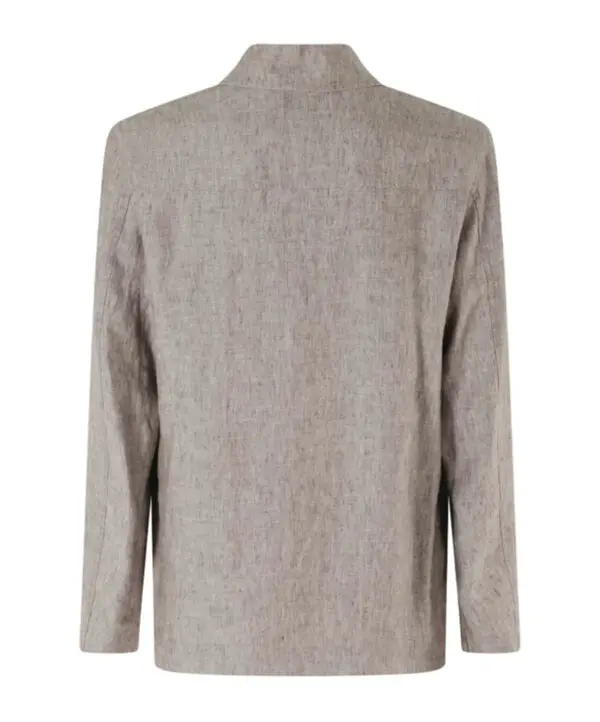 Seventy Long Sleeve Casual Jacket With Button Closure And Three Pockets - Gray