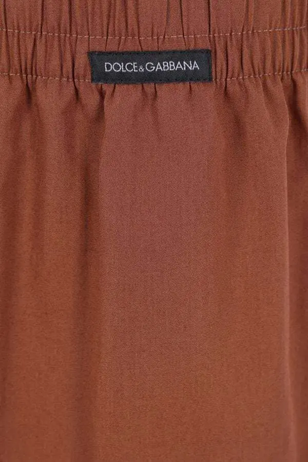 Dolce & Gabbana Dolce Gabbana Logo Patch Poplin Boxer Shorts