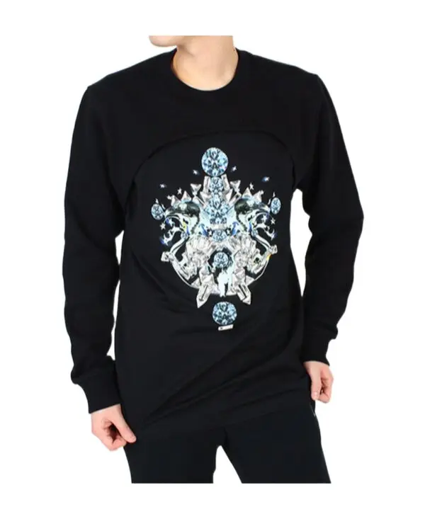 Givenchy Printed Round Neck Long Sleeve Sweater