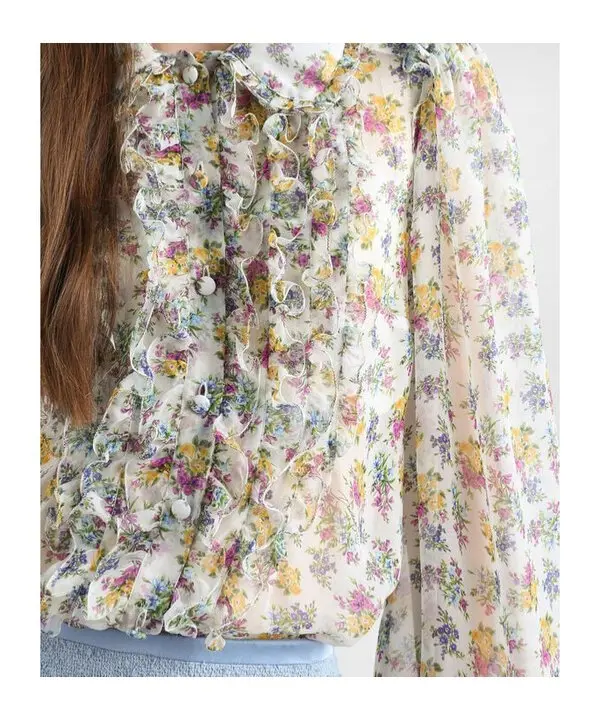Dolce & Gabbana Ruffled Floral Blouse - No