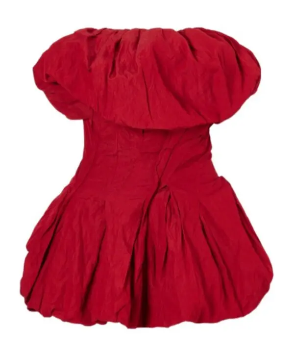 Magda Butrym Gathered Cotton Blend Off-shoulder Shirt - Red