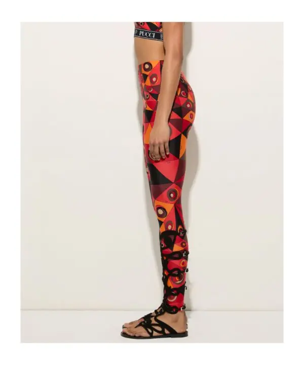 Emilio Pucci High-waisted Printed Trousers With Zip Detail - Red