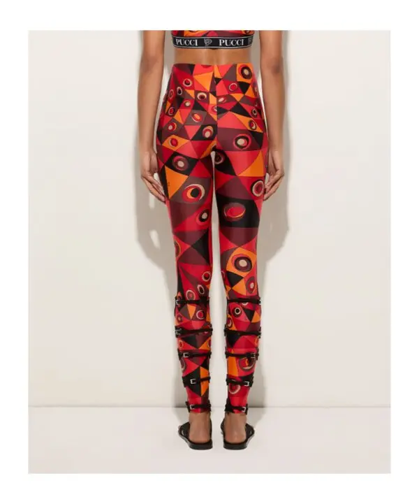 Emilio Pucci High-waisted Printed Trousers With Zip Detail - Red