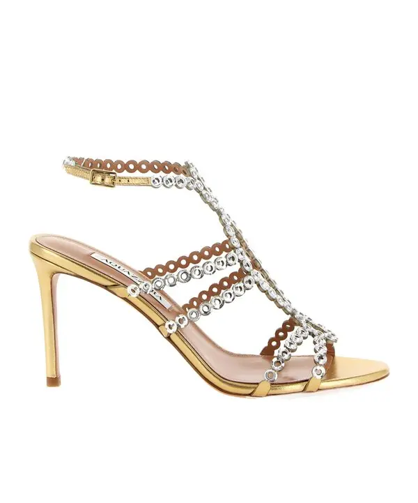 AQUAZZURA Mooncrush Buckled Sandals - Nude