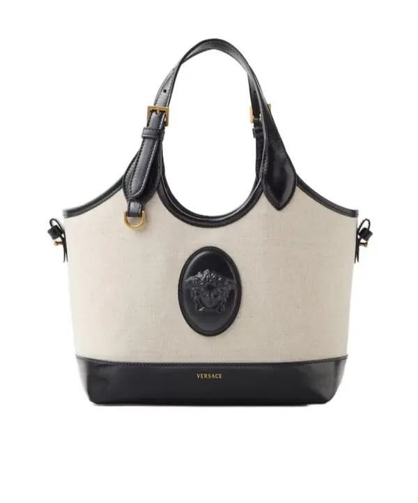 Versace Medusa Cameo Tote Bag - Black  Beige