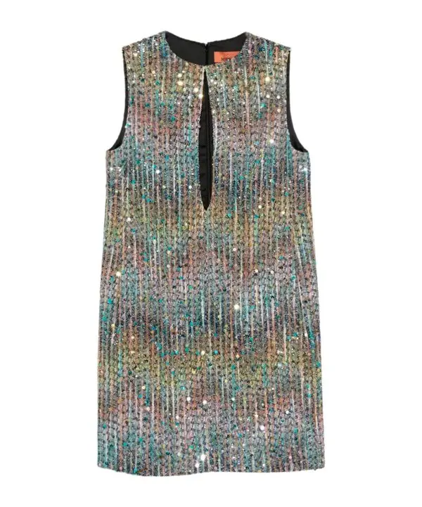 Missoni Sequin-embellished Metallic-thread Mini Dress - Gray