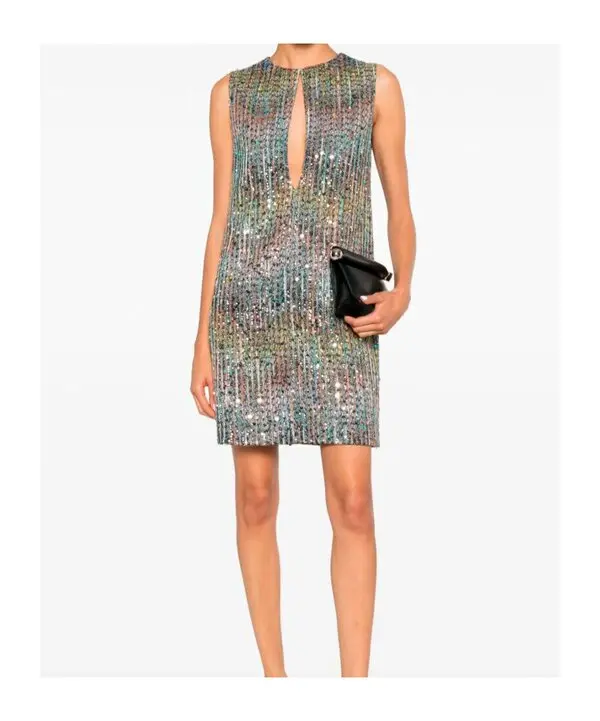 Missoni Sequin-embellished Metallic-thread Mini Dress - Gray