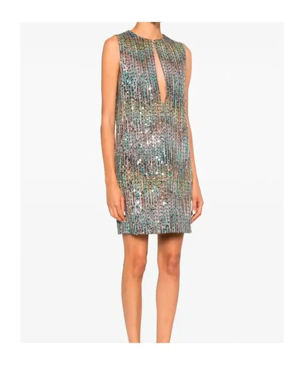 Missoni Sequin-embellished Metallic-thread Mini Dress - Gray