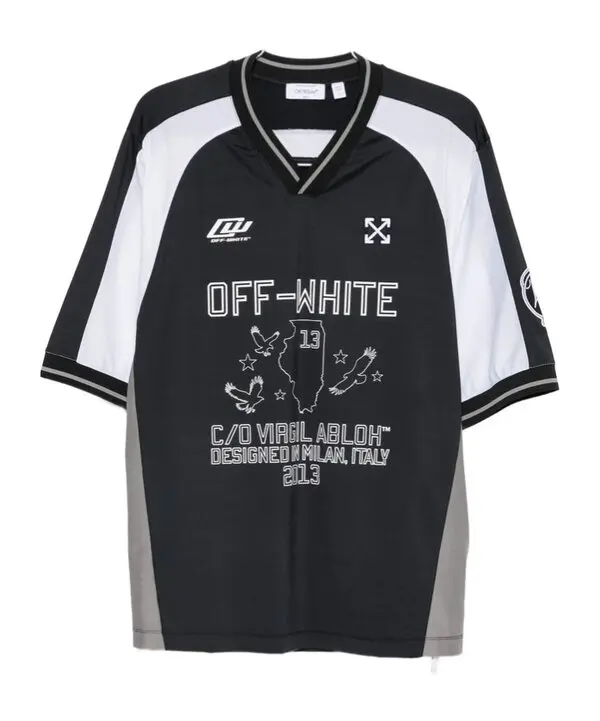 Off-White Graphic Panel V-neck T-shirt