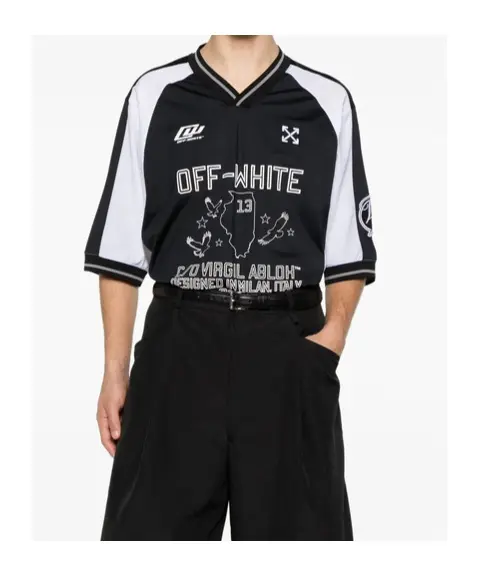 Off-White Graphic Panel V-neck T-shirt