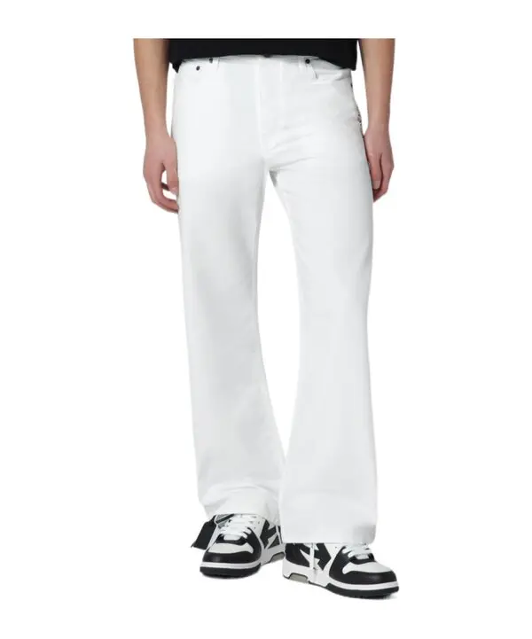 Off-White Cotton Trousers With Logo Detail - White