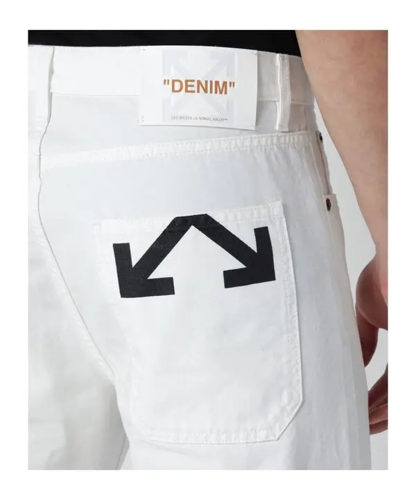 Off-White Cotton Trousers With Logo Detail