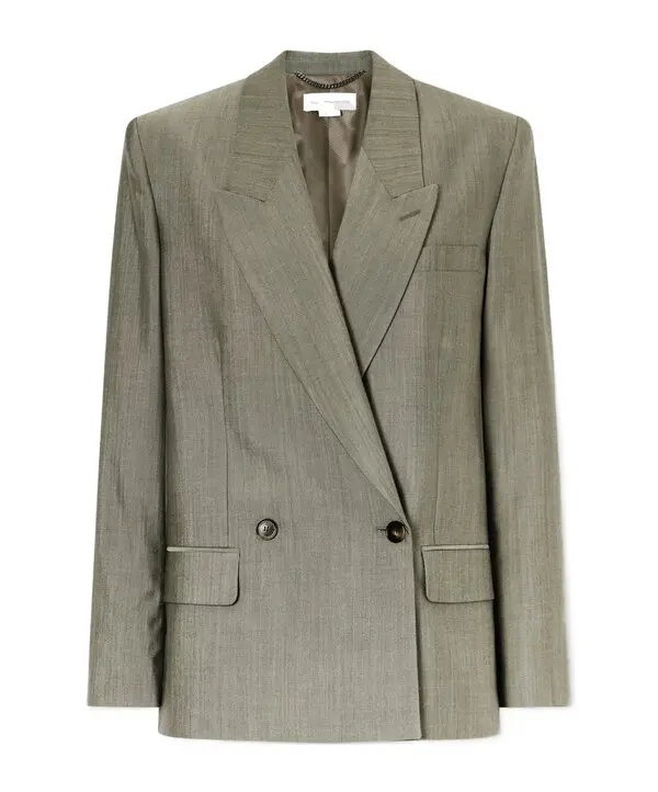 Stella McCartney Tropical Double-breasted Wool Ands Silk-blend Blazer