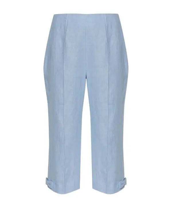 Posse Harper Cropped Trousers With Bow Detailing - Blue