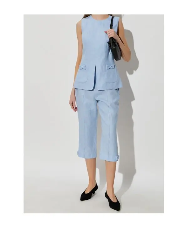 Posse Harper Cropped Trousers With Bow Detailing