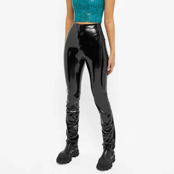 ROTATE BY BIRGER CHRISTENSEN High Waist Straight Leg Patent Leather Pants
