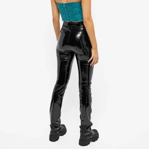 ROTATE BY BIRGER CHRISTENSEN High Waist Straight Leg Patent Leather Pants
