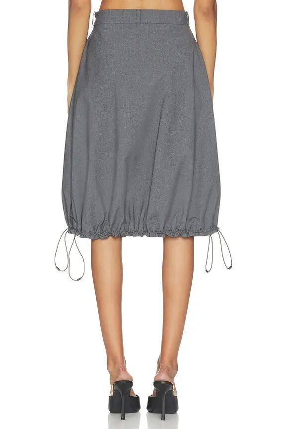 Coperni Belted Midi Skirt With Drawstring Hem