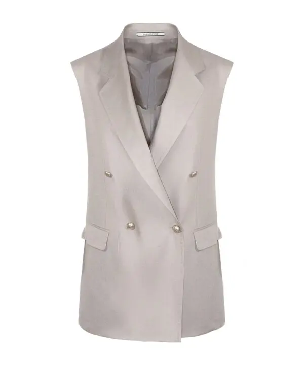 Tagliatore Bernice Double-breasted Sleeveless Blazer - Gray