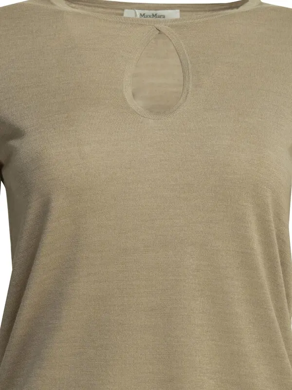 Max Mara Keyhole Short-sleeve Knitted Sweater - Beige