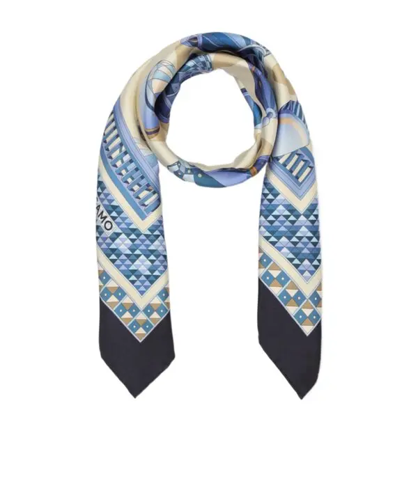 FERRAGAMO Printed Frayed-edge Scarf - Ivory
