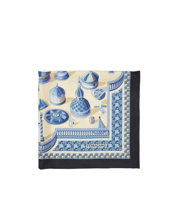 FERRAGAMO Printed Frayed-edge Scarf