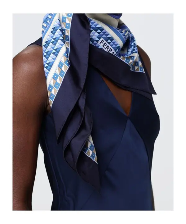 FERRAGAMO Printed Frayed-edge Scarf