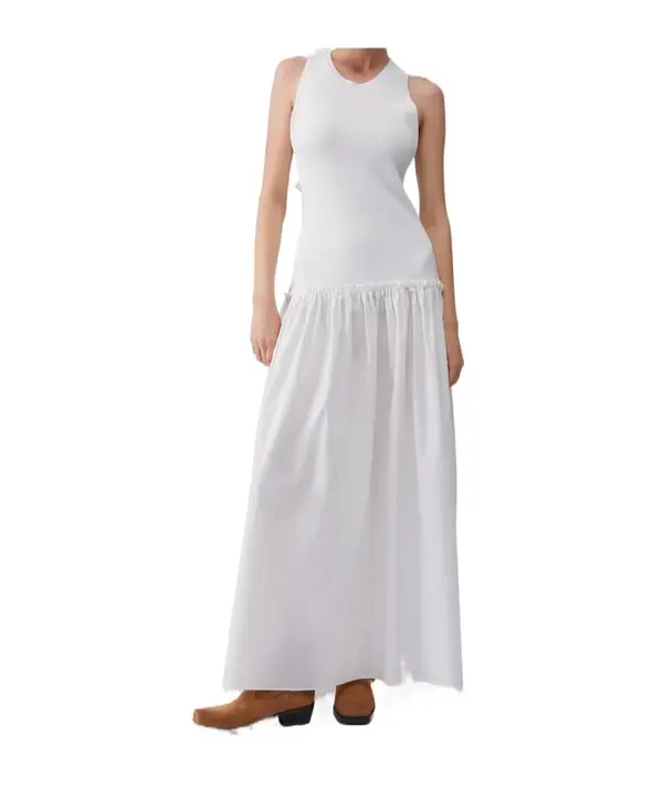 Liu Jo Sleeveless Cut-out Maxi Dress - White Wool