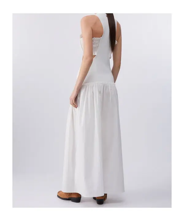 Liu Jo Sleeveless Cut-out Maxi Dress - White Wool