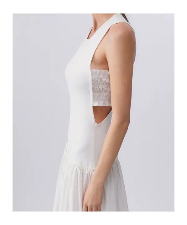 Liu Jo Sleeveless Cut-out Maxi Dress - White Wool