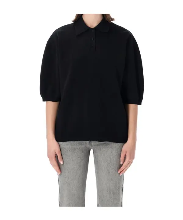 THE FRANKIE SHOP Nola Knit Polo Top
