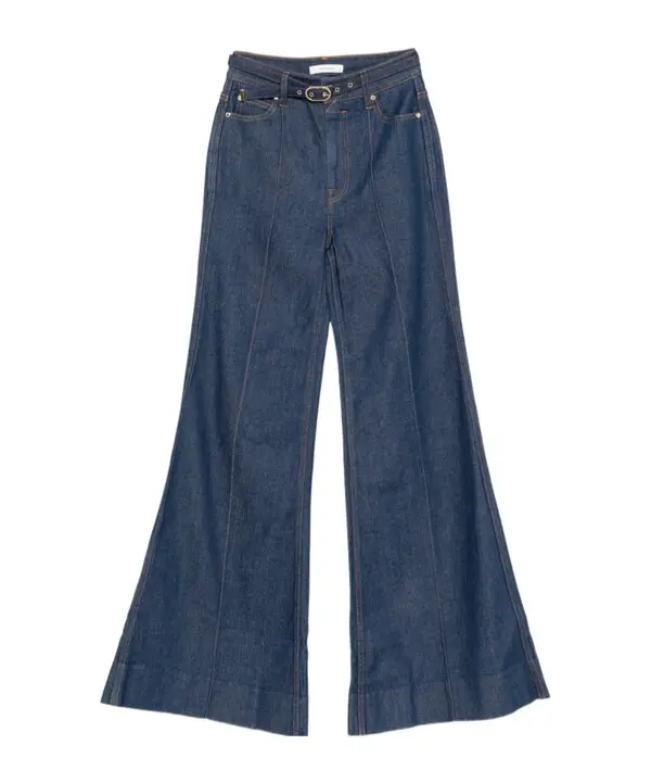 Zimmermann Belted Wide-leg Jeans - Blue