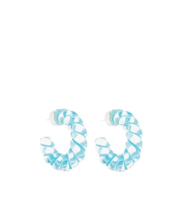 Bottega Veneta Twisted Hoop Earrings - Blue