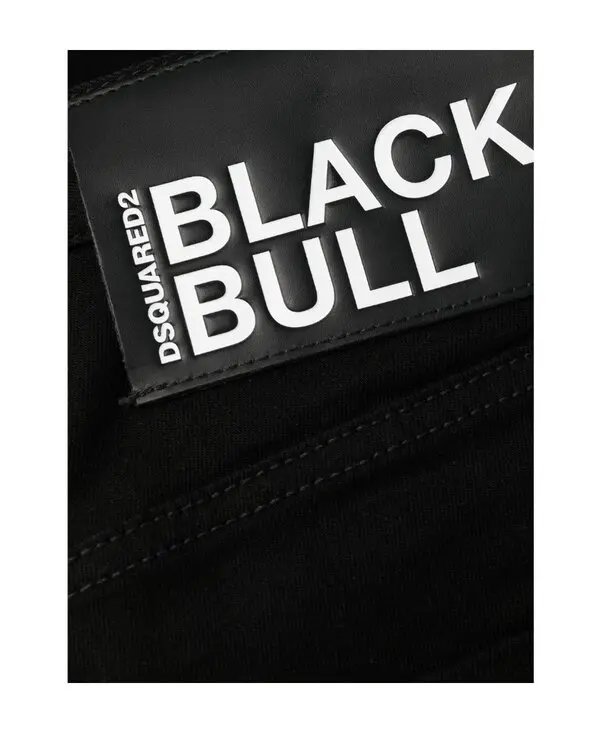 Dsquared2 Logo Patch Slim-fit Jeans - Black