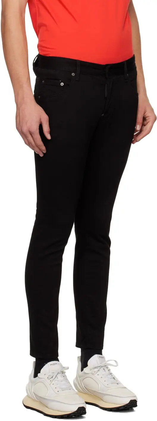 Dsquared2 Logo Patch Slim-fit Jeans - Black