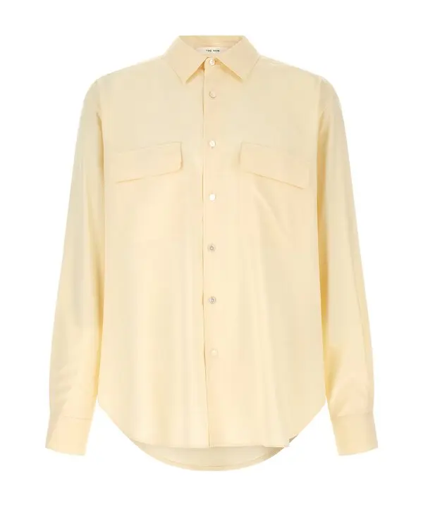 THE ROW Piou Flap-pockets Silk Shirt - Yellow