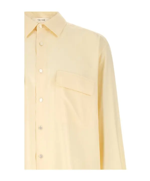 THE ROW Piou Flap-pockets Silk Shirt - Yellow