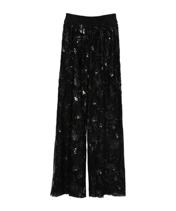 ERMANNO FIRENZE Sequin Embellished Floral Trousers