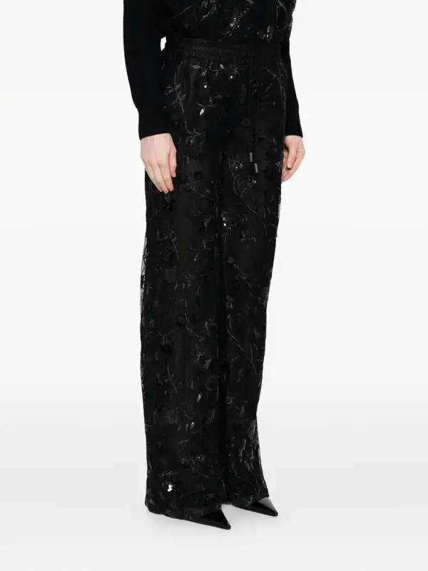 ERMANNO FIRENZE Sequin Embellished Floral Trousers
