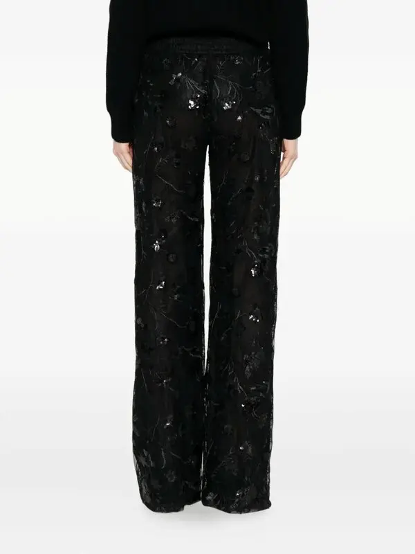 ERMANNO FIRENZE Sequin Embellished Floral Trousers