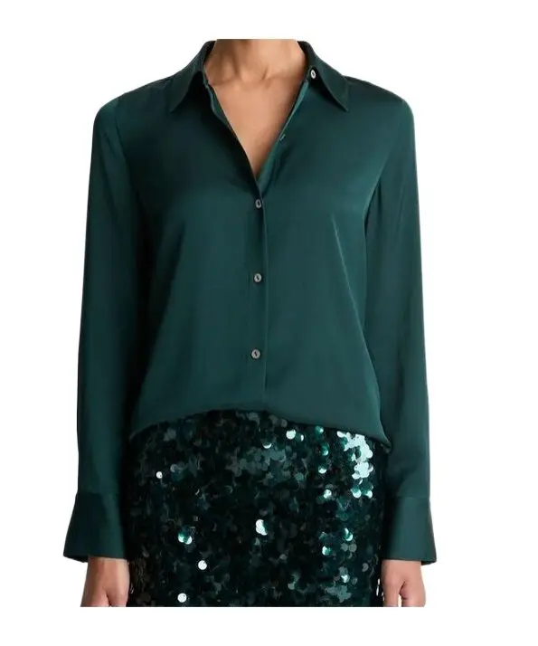 Vince Long Sleeve Button Shirt - Juniper