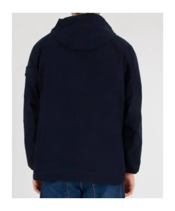 Stone Island Hooded Jacket With Logo Patch - Blue