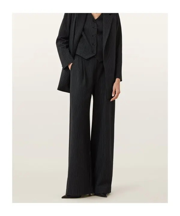 ALLSAINTS Aleida Pinstripe Wide-leg Pants