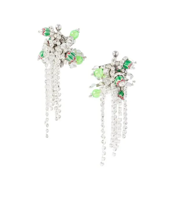 Dries Van Noten Beaded Drop Earrings - White
