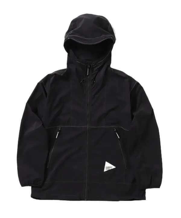 AND WANDER Pertex Windproof Hooded Jacket - Black