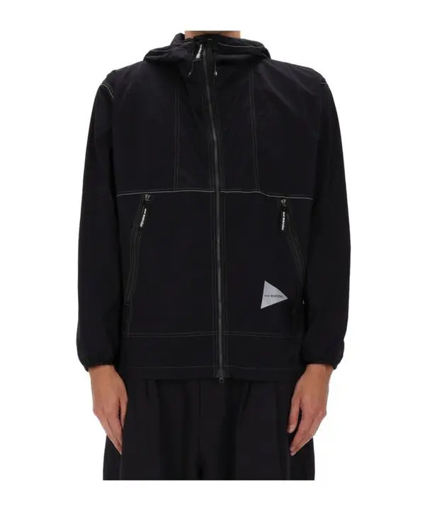 AND WANDER Pertex Windproof Hooded Jacket - Black