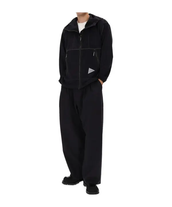 AND WANDER Pertex Windproof Hooded Jacket - Black