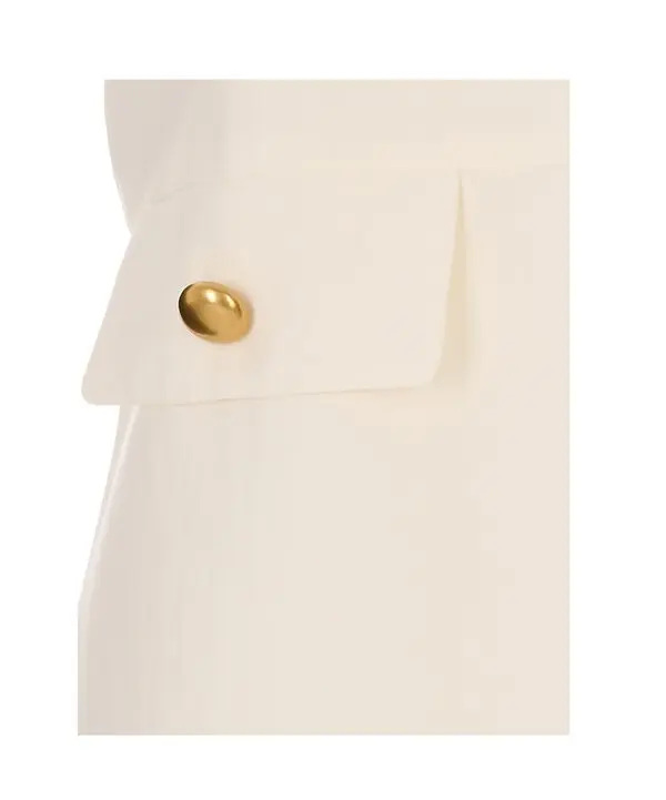 P.a.r.o.s.h Sleeveless Button-detail Maxi Dress - White