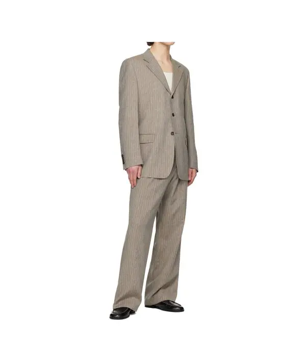SUNFLOWER Show Pinstripe Blazer - Nude