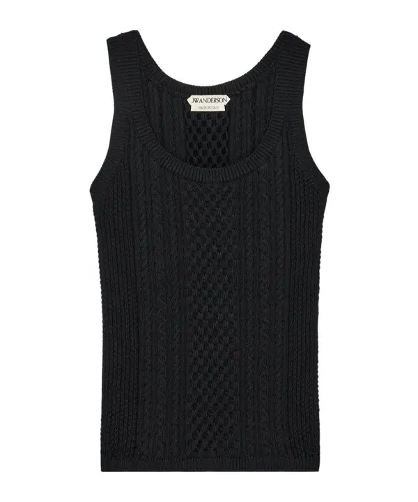J.W.ANDERSON Cable-knit Racerback Tank - Black